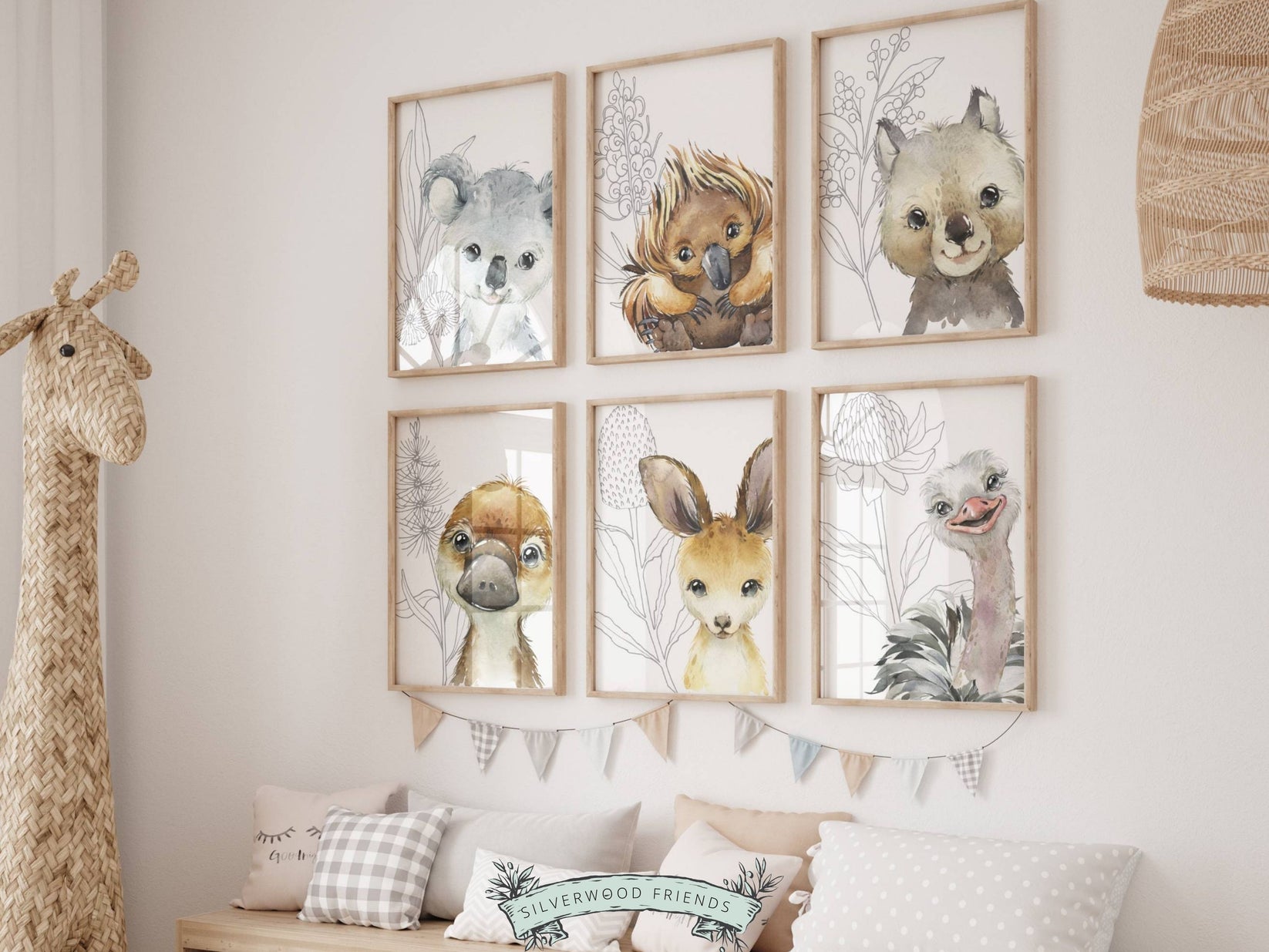 Aussie Animals Native Flower Prints – Silverwood Friends