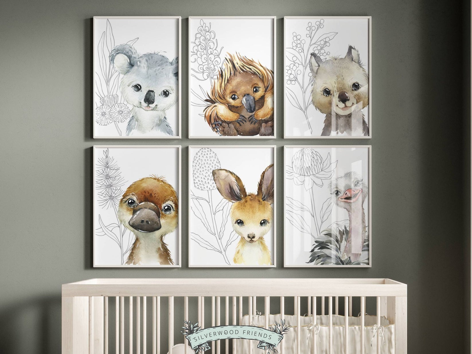 Aussie Animals Native Flower Prints – Silverwood Friends