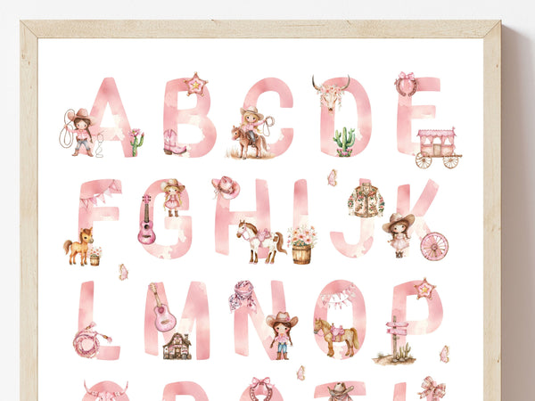 Cowgirl Alphabet Nursery Print – Silverwood Friends